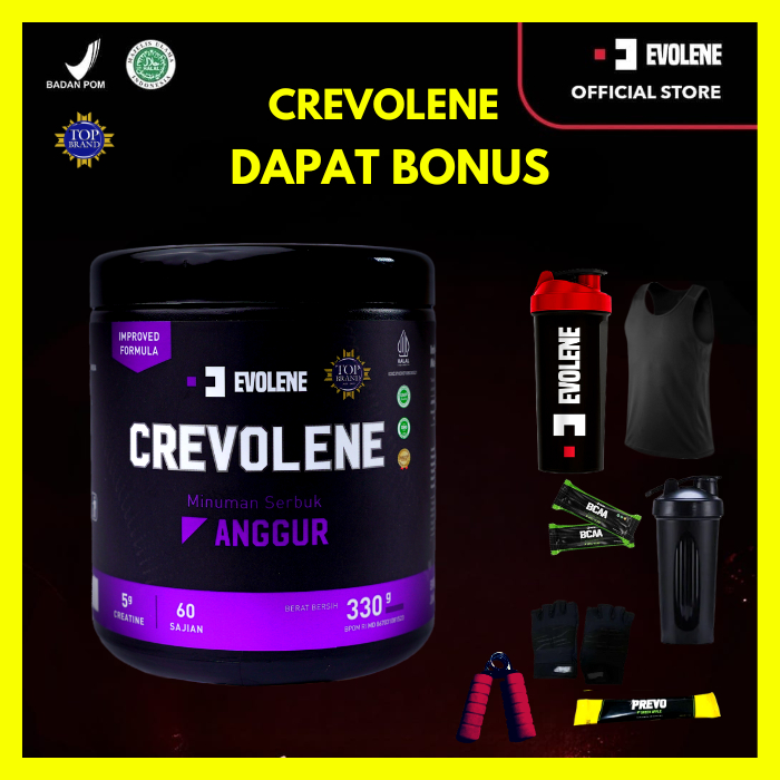 Jual CREVOLENE 30 / 60 SERVING BY EVOLENE PRE-WORKOUT BPOM CREATINE ...