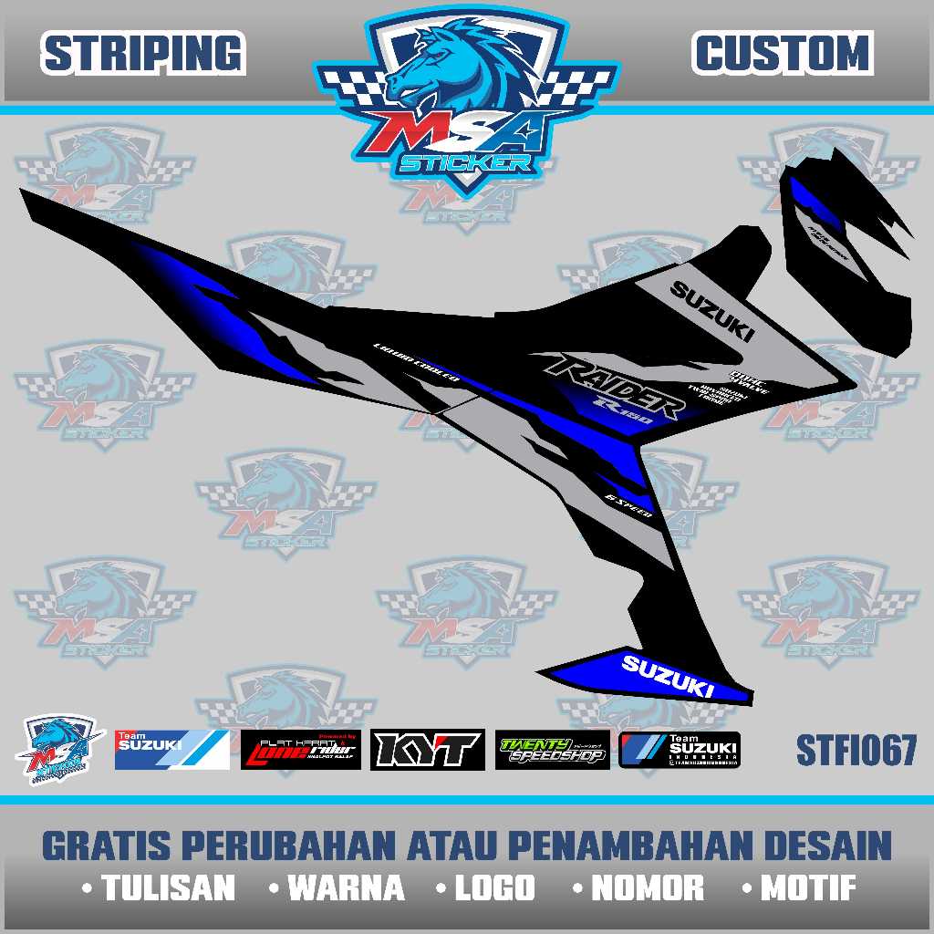 Jual STRIPING CUSTOM SUKA SUKA SUZUKI SATRIA FU INJEKSI STICKER VARIASI ...