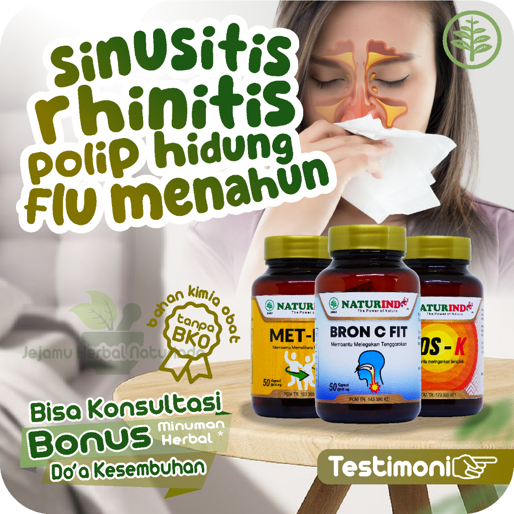 Jual Obat Sinus Sinusitis Rinitis Polip Flu Menahun Pilek Hidung Bau ...