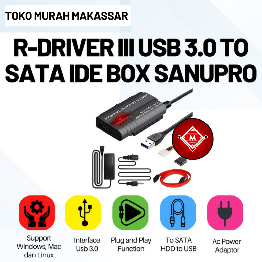 Jual R-DRIVER III USB 3.0 TO SATA IDE BOX SANUPRO / USB 3.0 TO IDE SATA ...