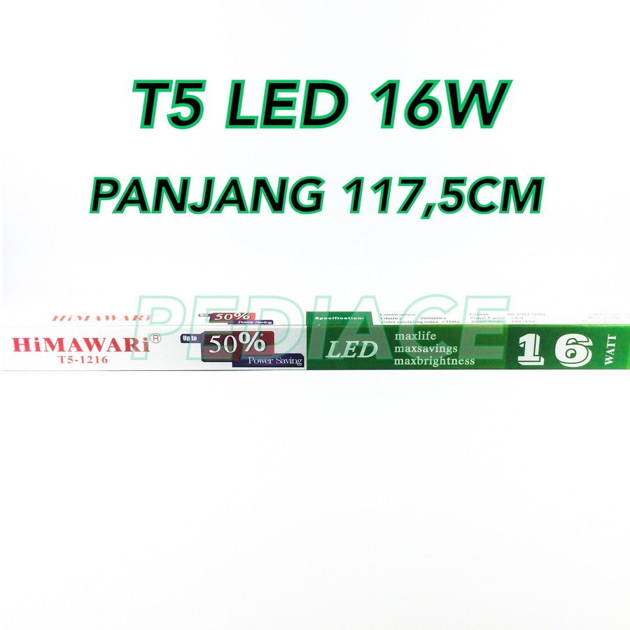 Jual Lampu Neon T5 LED HIMAWARI 16W 16 W 16Wat 16 Watt 117.5CM 1Set Komplit | Shopee Indonesia