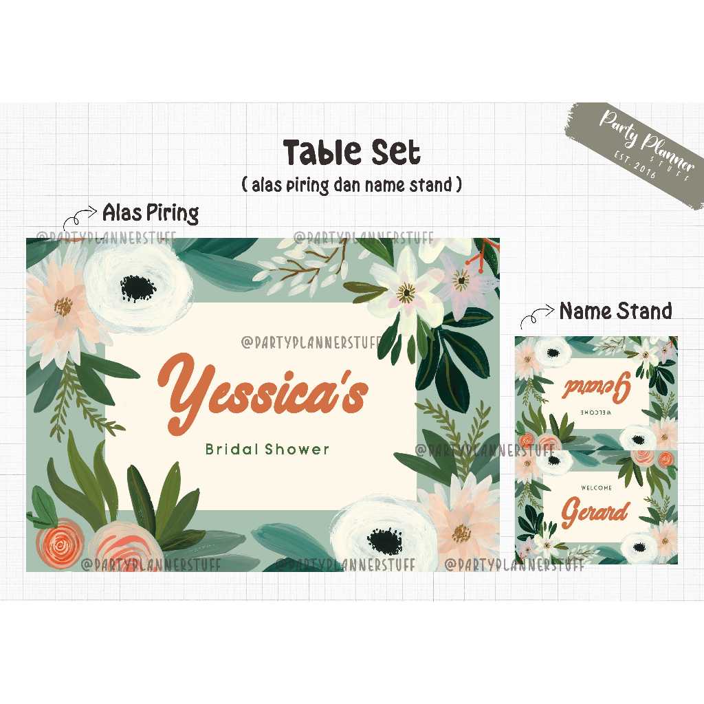 Jual Table set bridal shower cantik / table decor meja makan cantik ...