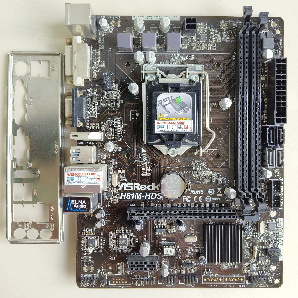 Jual MOTHERBOARD ASROCK H81M-HDS LGA 1150 DDR3 V2 | Shopee Indonesia
