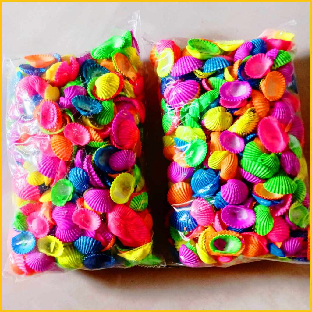 Jual kerang hiasan aquarium warna warni glowing meja dekorasi aquascape ...