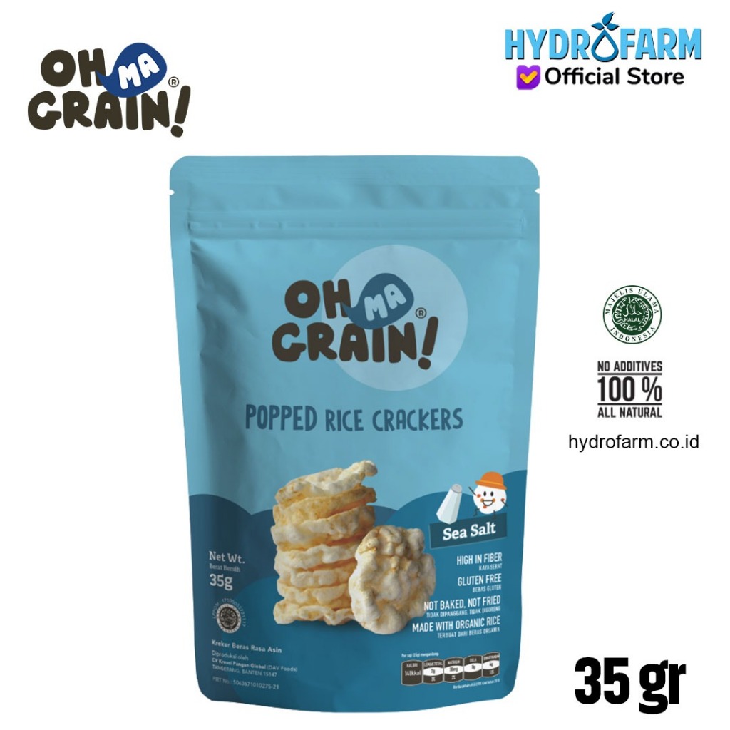 Jual Oh Ma Grain! - Popped Rice Crackers / Keripik Beras (Sea Salt ...