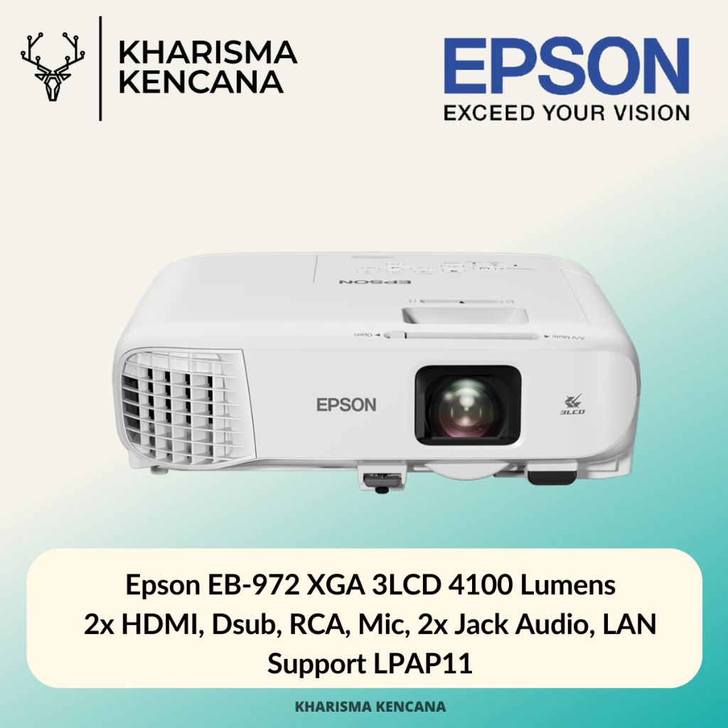 Jual Epson EB-972 XGA 3LCD Projector 4100 LUMENS 17.000 Hours | Shopee Indonesia