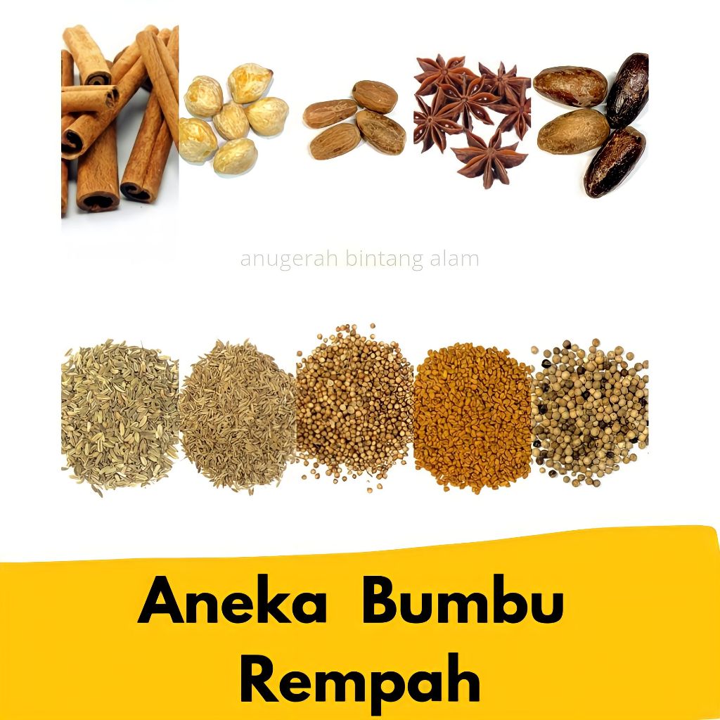 Jual Beragam Bumbu dan Rempah Pilihan Kemasan Ekonomis (Kemiri, Pala ...
