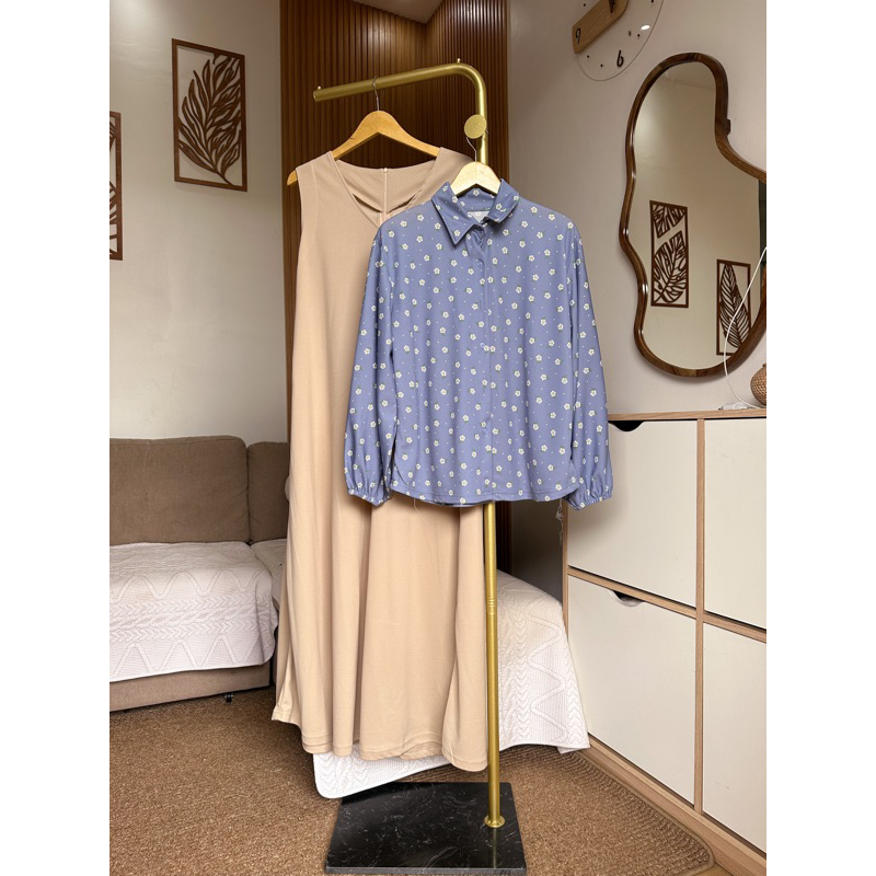 Jual FANISA DRESS SATU SET KEMEJA & OVERALL Hijabnyakitabydara | Shopee ...
