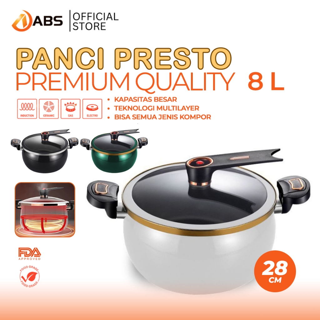 Jual ABS x Hongzhuo Panci Presto White Premium 8 Liter Premium Quality ...