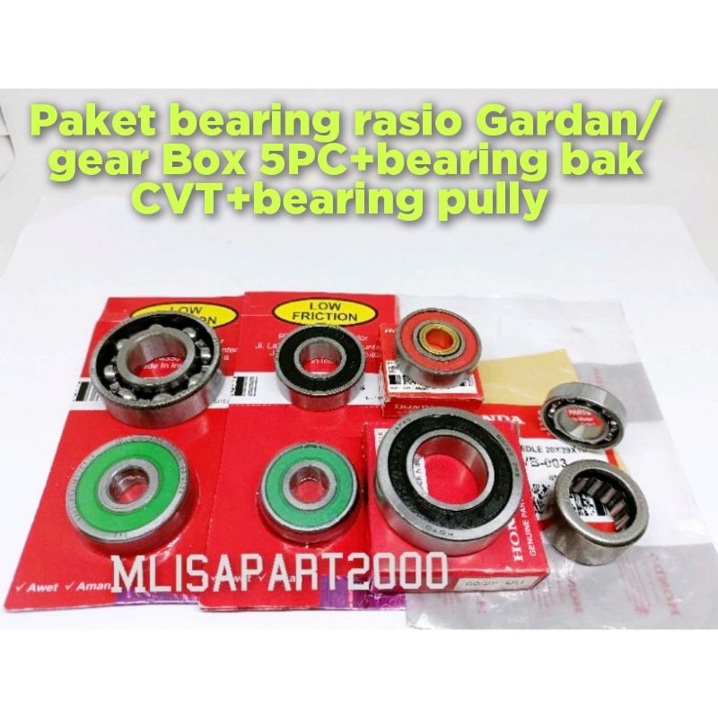 Jual Bearing Rasio 5PCS + Bearing pully KVB + Bearing bak CVT KVB Paket ...