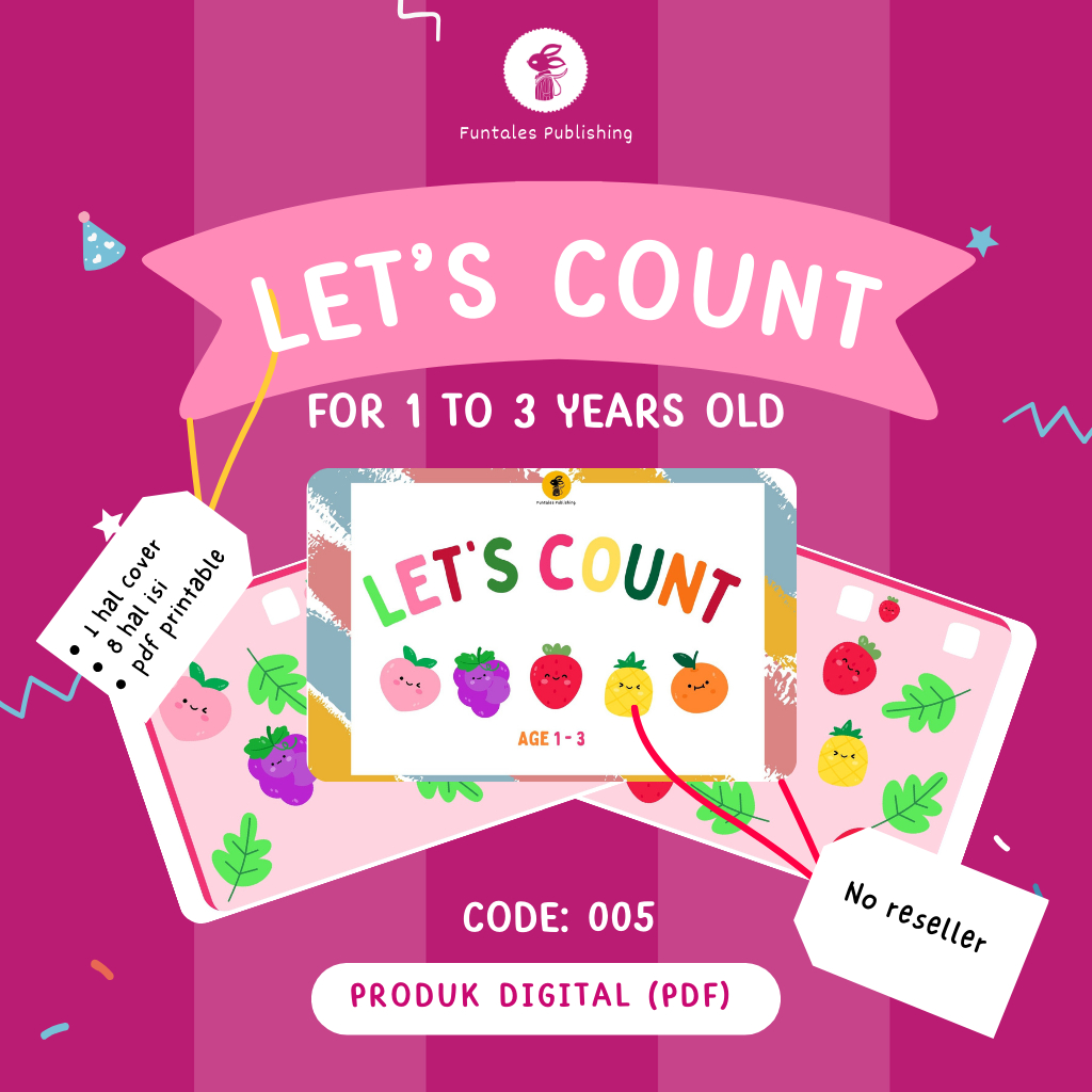 Jual (005) Let's count belajar berhitung anak usia 1 sampai 3 tahun ...