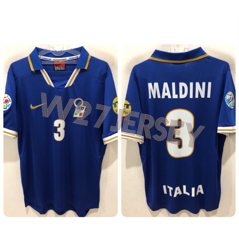 Jual JERSEY RETRO - ITALY HOME 1996 name player Maldini, Del Piero ...