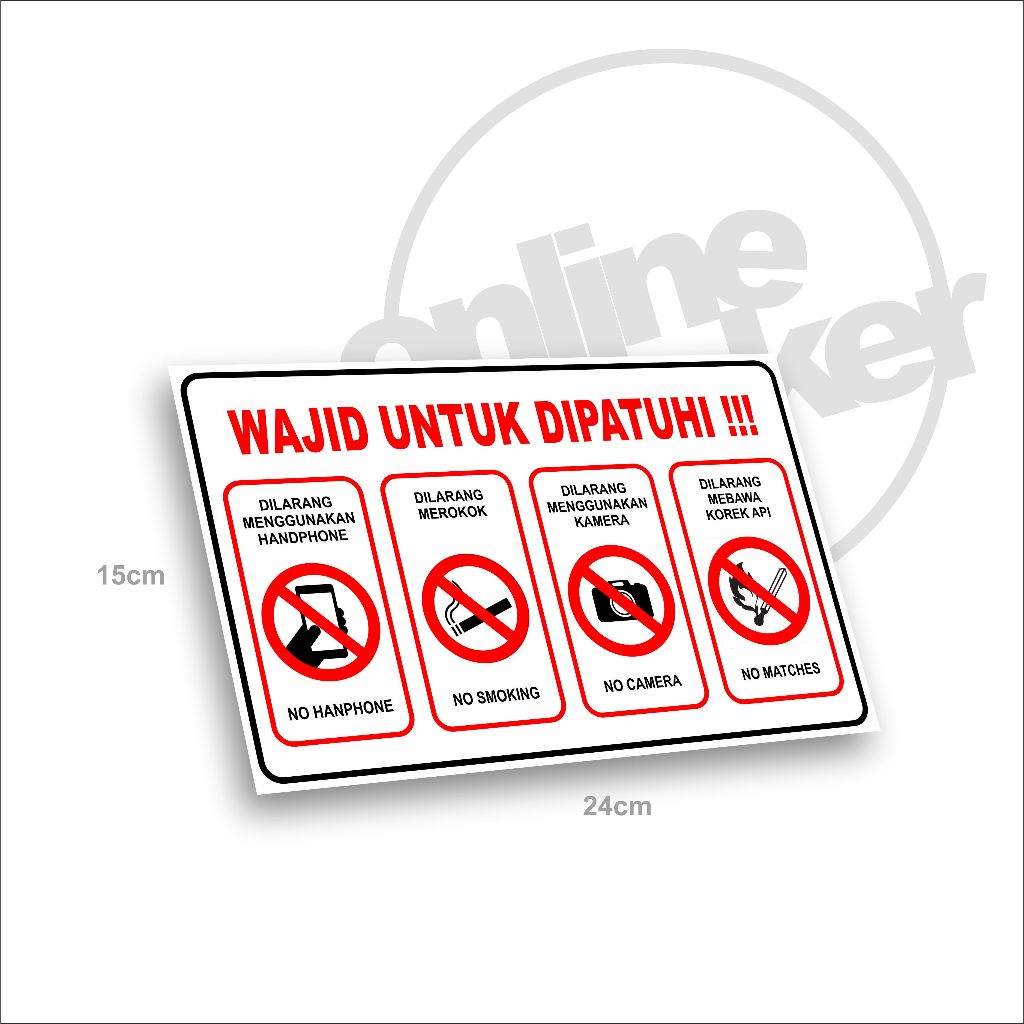 Jual Stiker Rambu Larangan safety sign | Print. Sticker | Shopee Indonesia