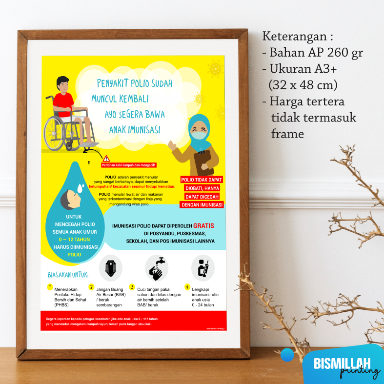 Jual Poster cegah POLIO Imunisasi POLIO | Shopee Indonesia