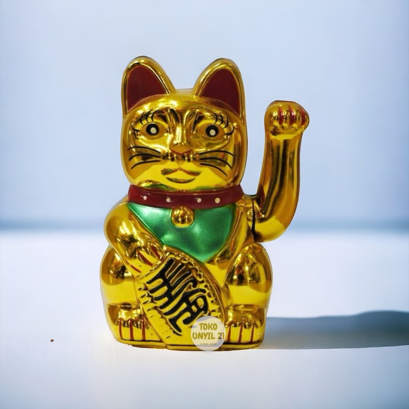 Jual Patung Kucing Hoki Lucky Cat 10cm Besar Yuan Bao Qian Uang Emas ...
