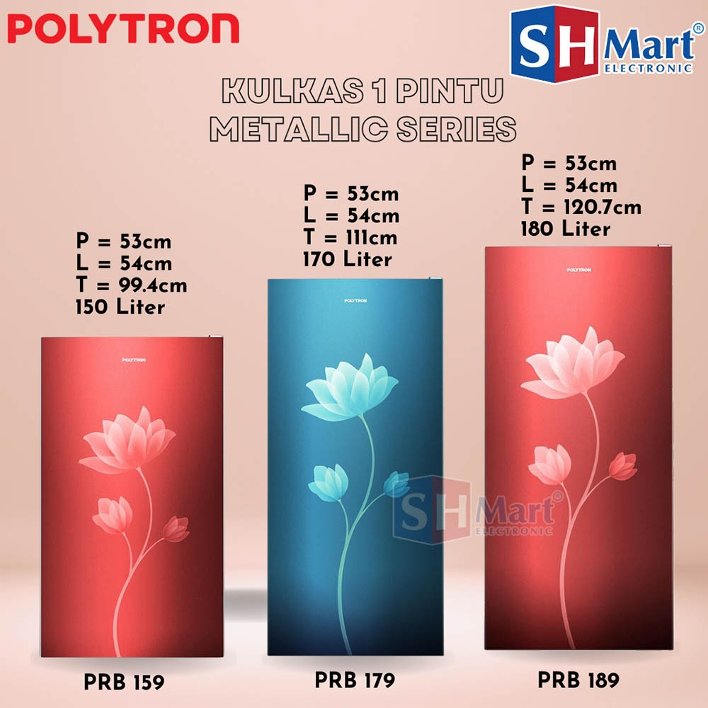 Jual KULKAS POLYTRON 1 PINTU PRB-159 150 LITER / PRB-179 170 LITER ...