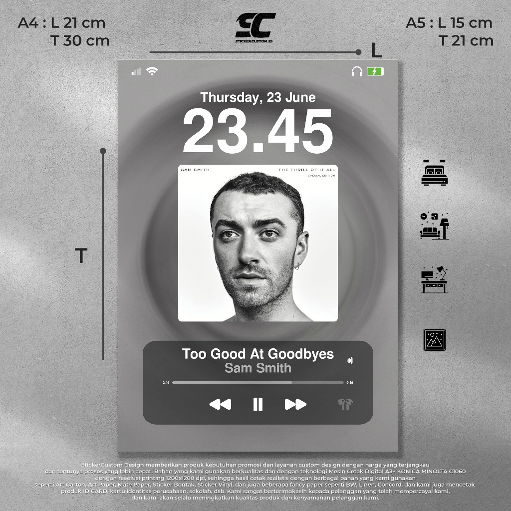 Jual Sam Smith Poster Album ( Too Good At Goodbyes ) | Shopee Indonesia