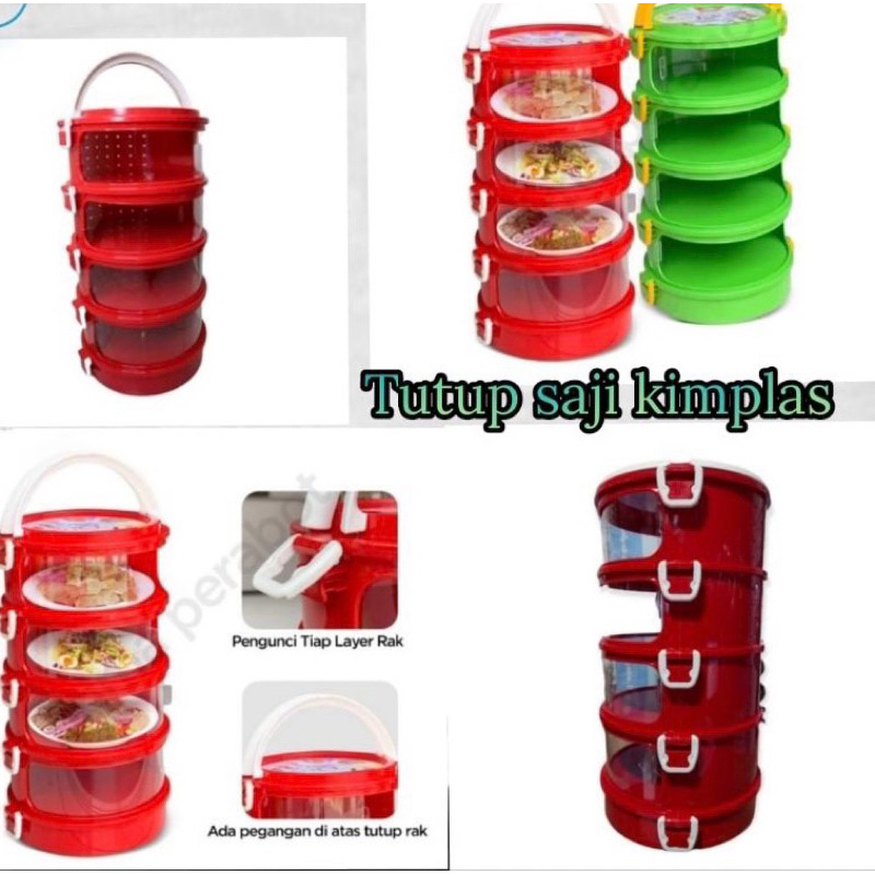 Jual tudung saji menara rak lauk mercu suar kim plast 4 susun + tempat ...