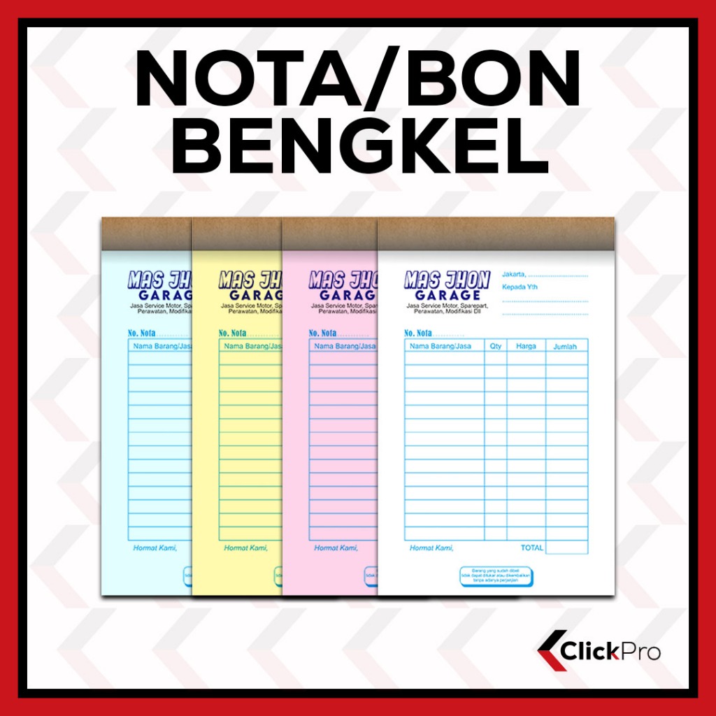 Jual NOTA/BON BENGKEL SERVICES SPARE PARTS MOTOR MOBIL 2 RANGKAP (2PLY ...