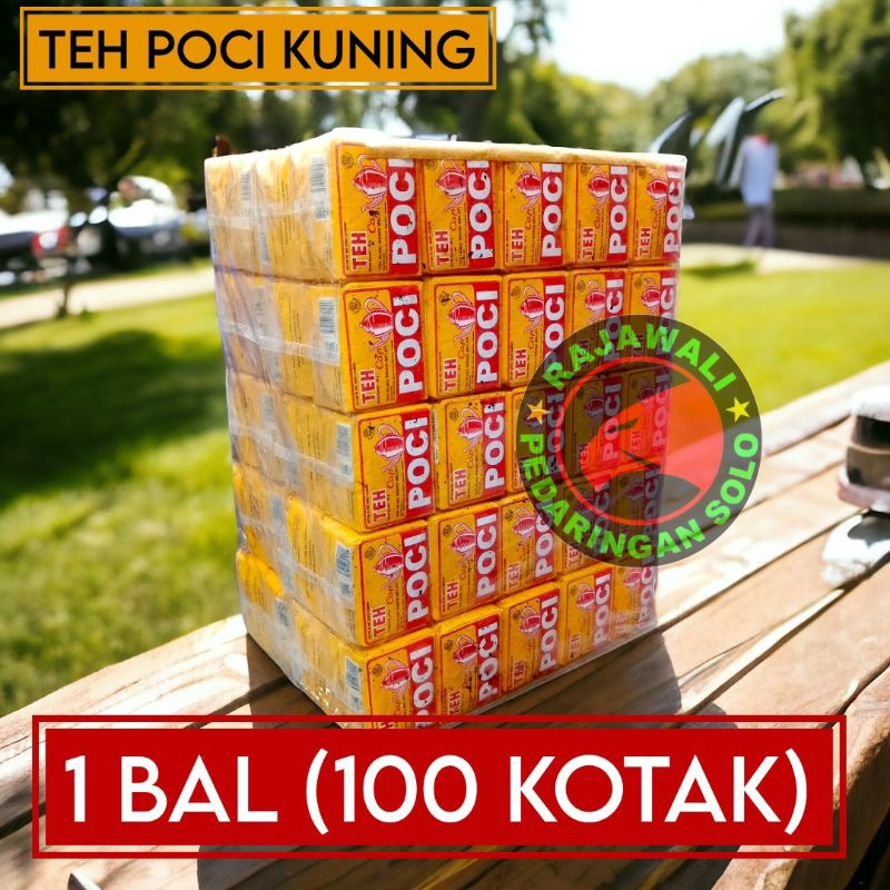 Jual TEH POCI KUNING 1 BAL 100 KOTAK TEH JUMBO SOLO | Shopee Indonesia