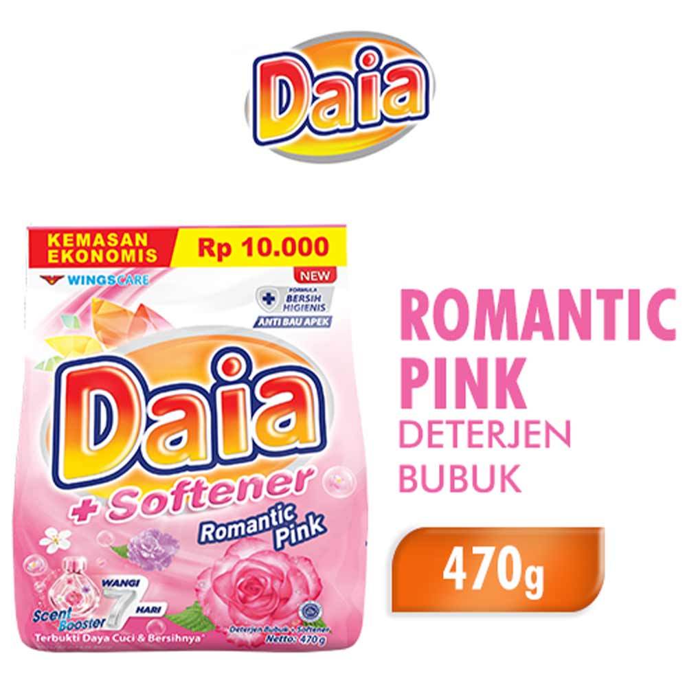 Jual Daia Detergent Bubuk + Softener Romantic Pink 470g kemasan ekonomis | Shopee Indonesia