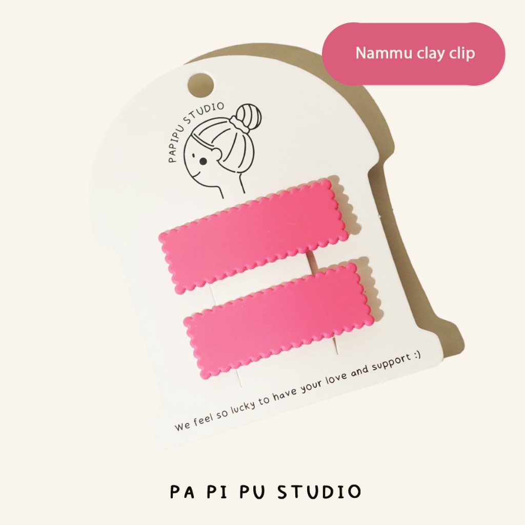 Jual Papipu studio Jepit rambut nammu korea clay 2 pcs | Shopee Indonesia