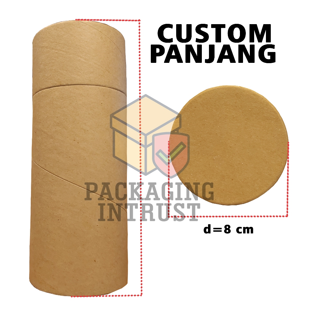 Jual [8CM 𝗖𝗨𝗦𝗧𝗢𝗠 𝗣𝗔𝗡𝗝𝗔𝗡𝗚] Paper Tube Packaging / / Tutup Flaat /Selongsong/ Slongsong / Paper ...