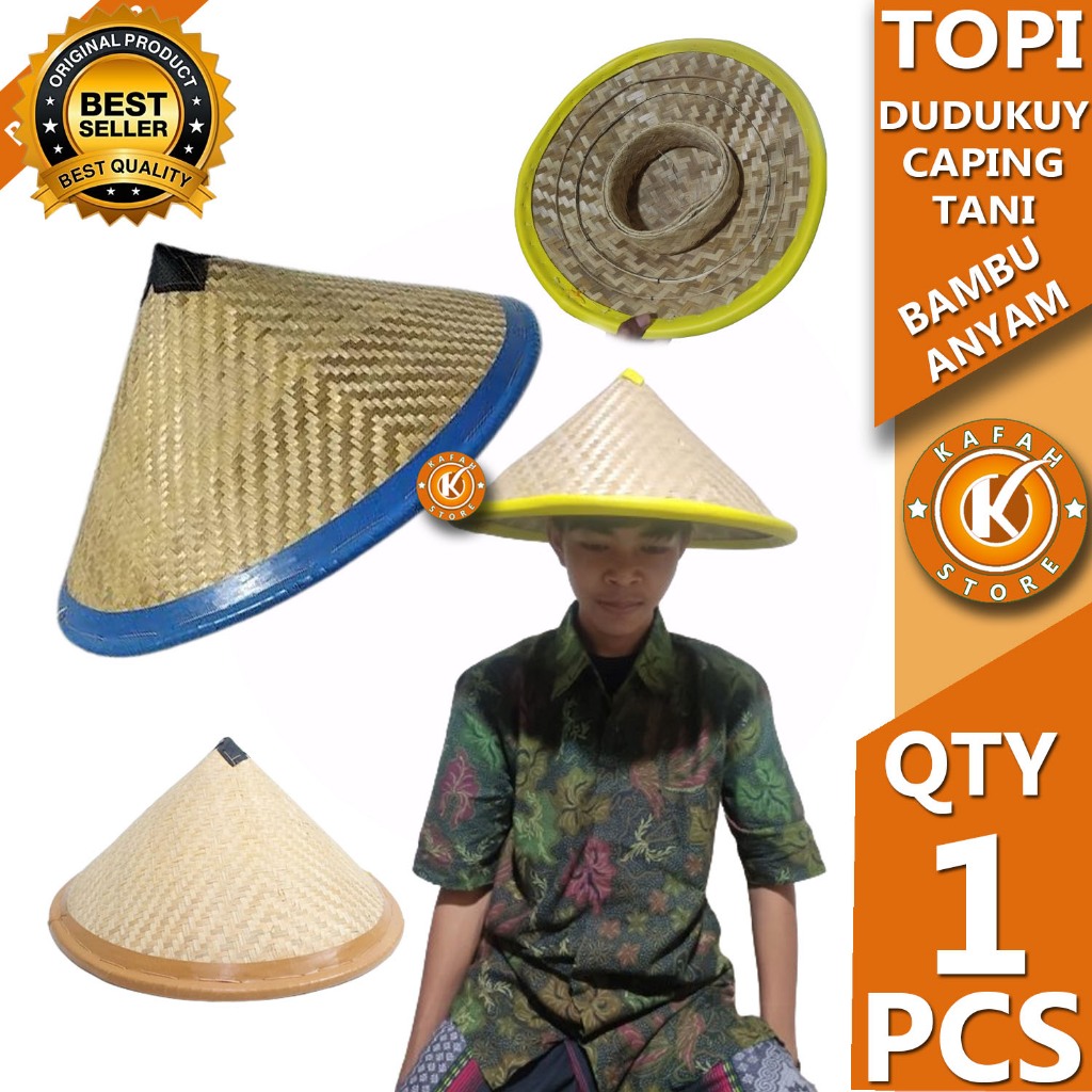 Jual TOPI DUDUKUY CAPING PETANI DARI ANYAMAN BAMBU TRADISIONAL kafah ...