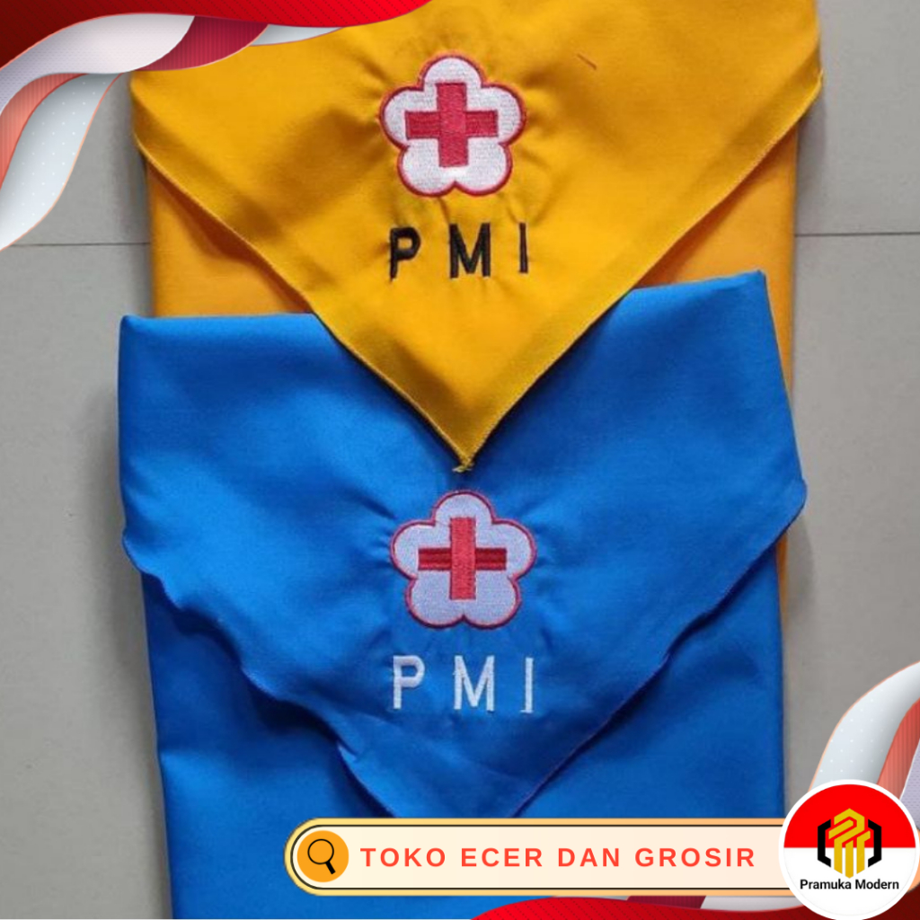 Jual Syal Slayer PMI Bordir Tebal / Syal PMI Hijau Biru Putih Kuning ...