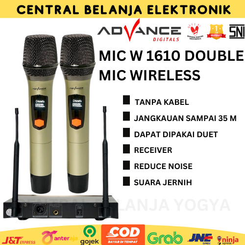 Jual MIC WIRELESS DOUBLE + RECEIVER MIC PROFESIONAL WIRELESS MICROPHONE ...