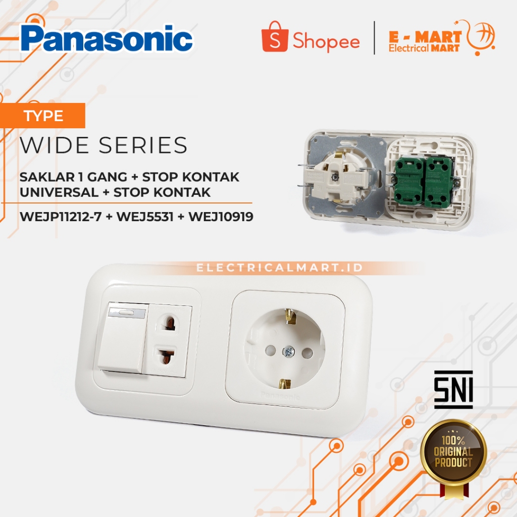 Jual Panasonic Kombinasi Stop Kontak CP Dengan Saklar Tunggal Kecil Dan ...