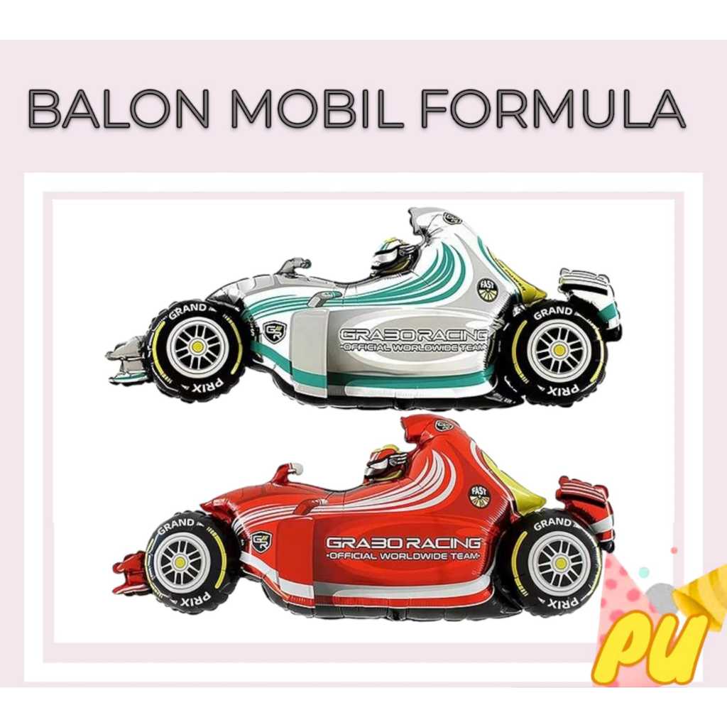 Jual Balon MOBIL FORMULA BALAP / Balon Foil RACE CAR Pembalap Hotwheels ...
