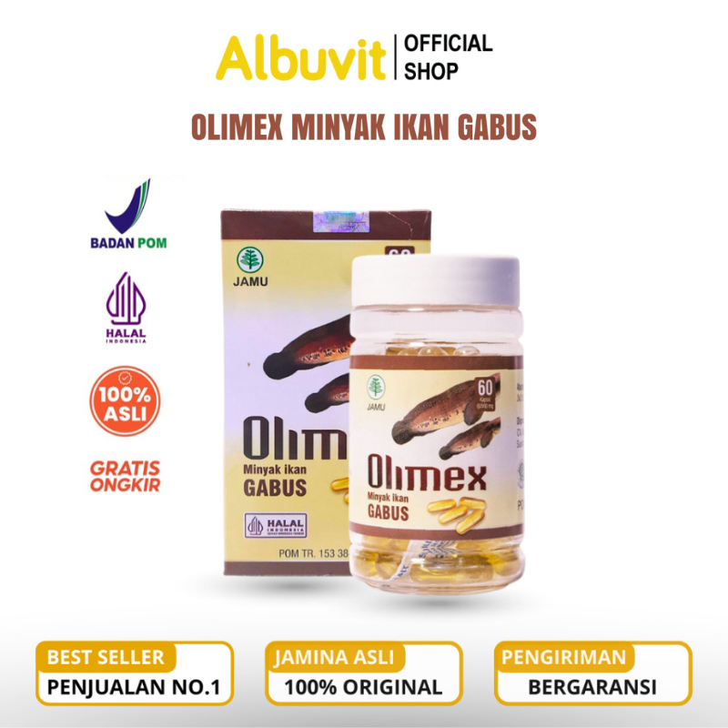 Jual OLIMEX Ekstrak Minyak Ikan Gabus Kutuk - Luka Operasi Cepat Kering 60 Kapsul | Shopee Indonesia
