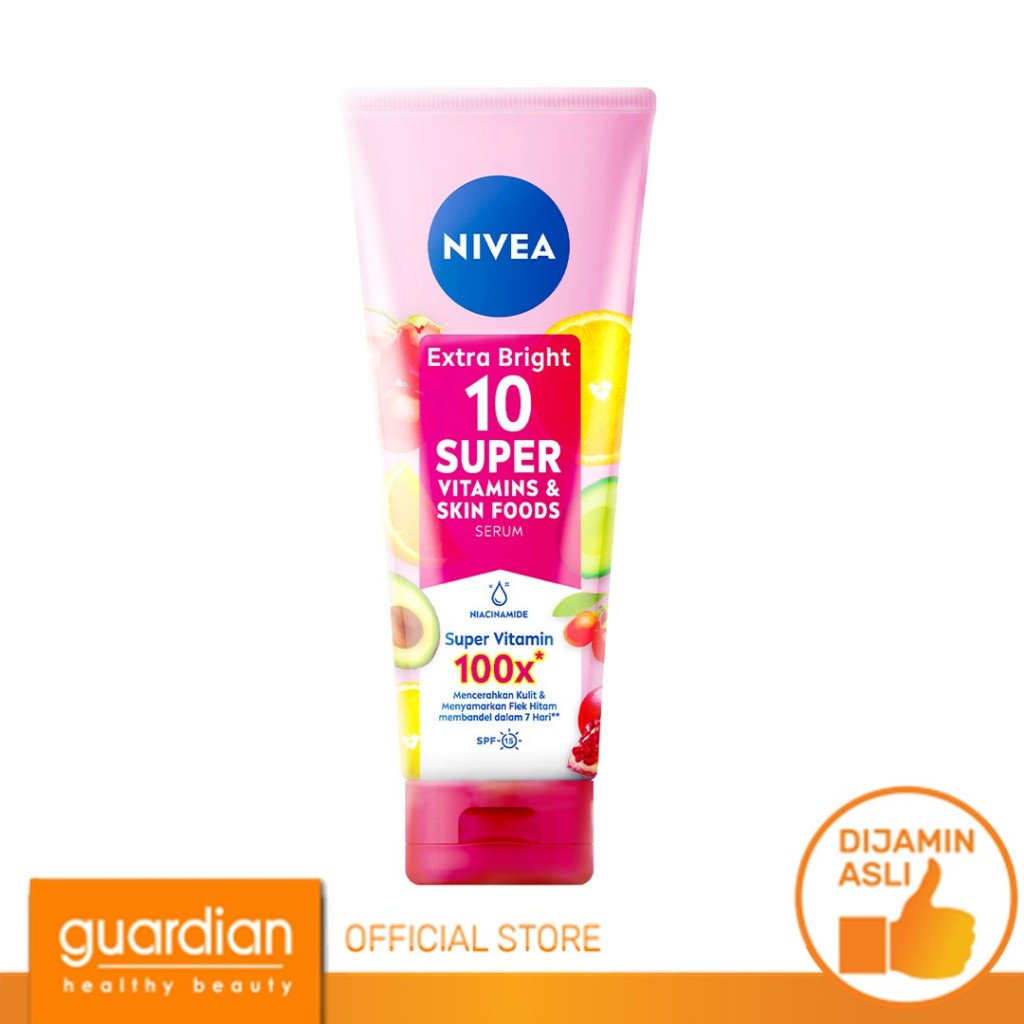 Jual NIVEA Extra Bright Body Serum 10 Super Vitamin & Skin Food 180ml ...