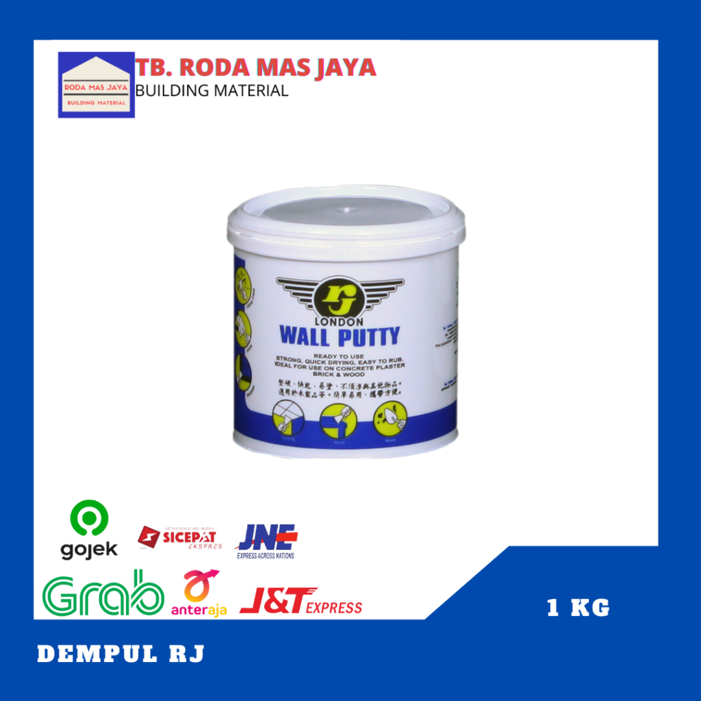 Jual Dempul Tembok/Plamir Tembok/Wall Putty Merk RJ 1Kg | Shopee Indonesia