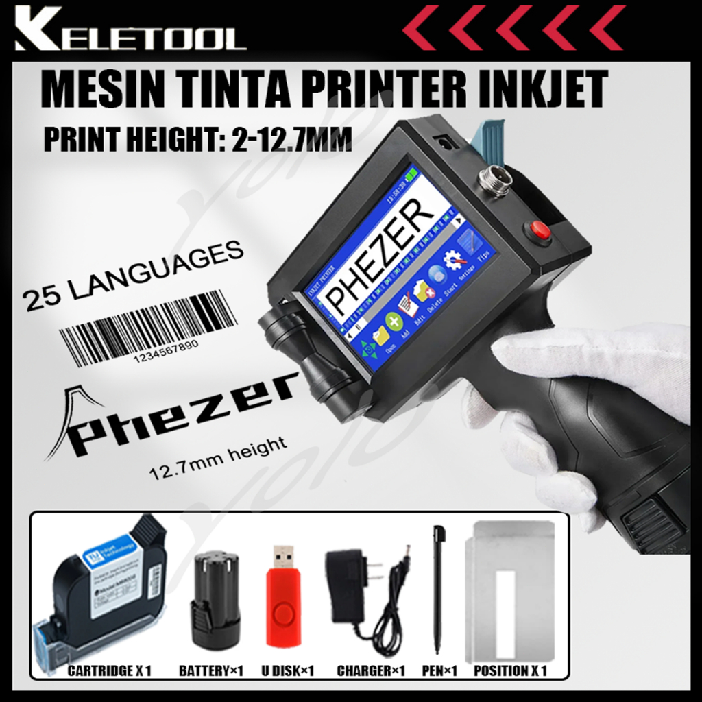 Jual Mesin tinta printer inkjet 2D Printer Inkjet Genggam Portabel ...