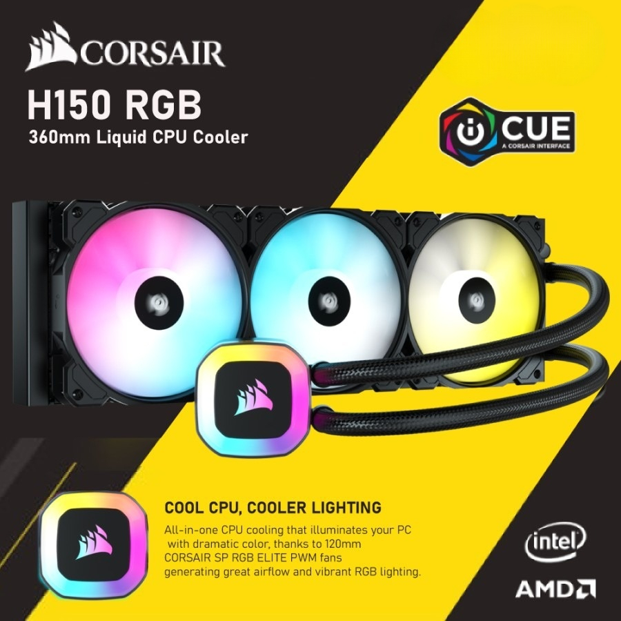 Jual CPU Liquid Cooler Corsair H150 RGB 360mm | Shopee Indonesia