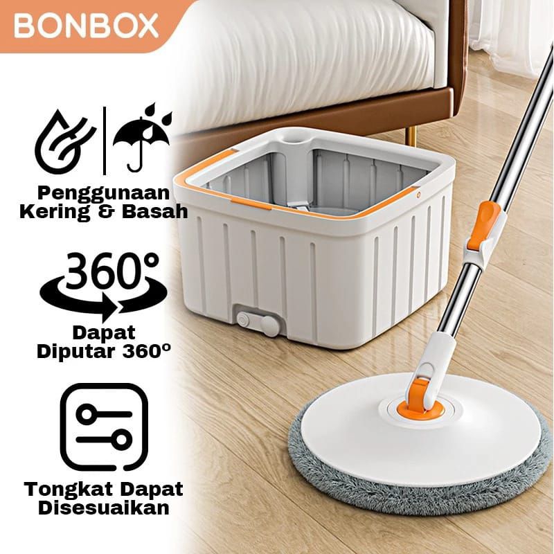 Jual Alat Pel Bonbox BM001 Super Mop 2 in 1 Pel Putar 360° | Shopee Indonesia