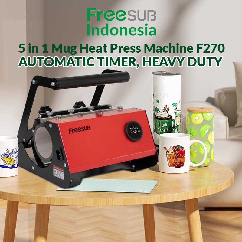 Jual FREESUB - 5 in 1 Tumbler Mug Heat Press F270/F320 ( Mesin Press ...