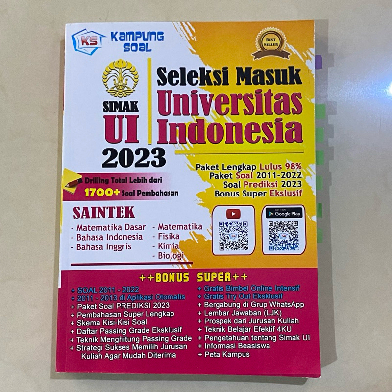 Jual BUKU SIMAK UI 2023 SAINTEK KAMPUNG SOAL 2024 2025 (PRELOVED ...