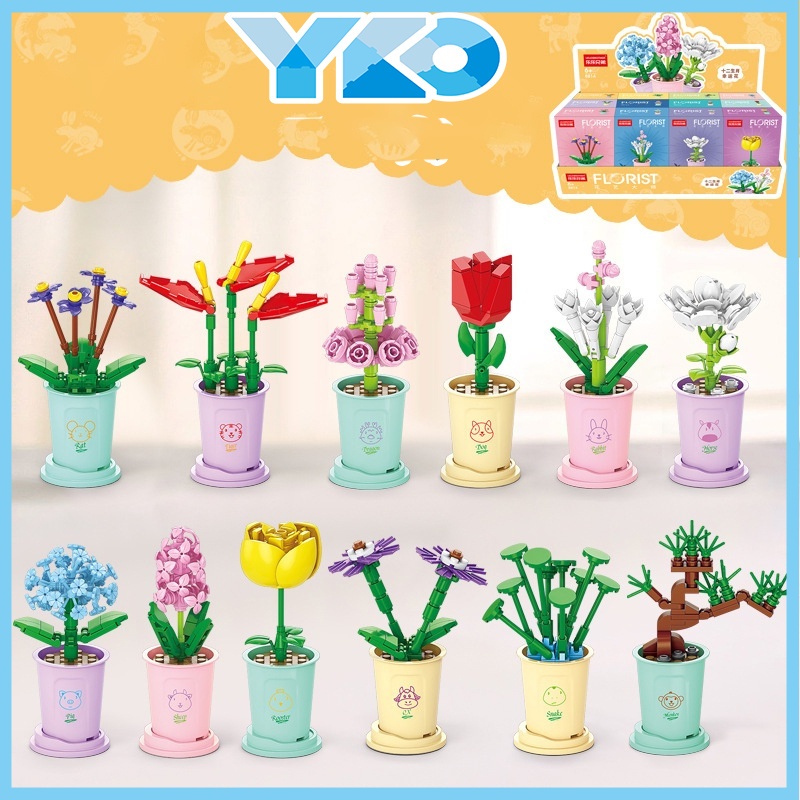 Jual YKO Block Flower Bricks Bunga Pot Tanaman Blok Bangunan Mini ...