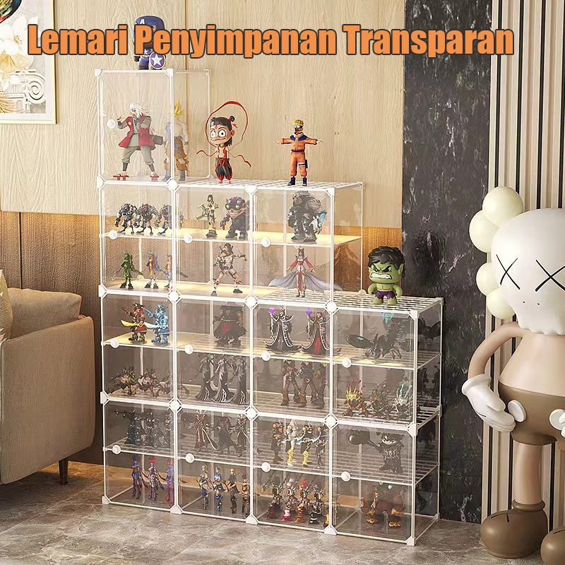 Jual Acrylic Bag /Popmart Display Storage Transparent Boxes Drop Front ...