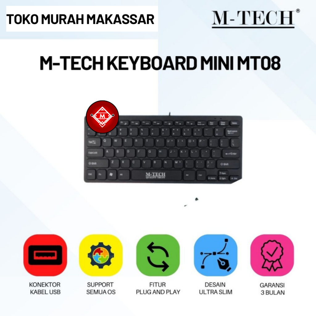 Jual KEYBOARD MINI USB M-TECH MT08 / MT-08 / KB04-MTC | Shopee Indonesia