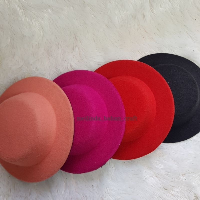 Jual APLIKASI TOPI BULAT CEPER Bahan satin TOPI FASCINATOR TOPI PESTA ...