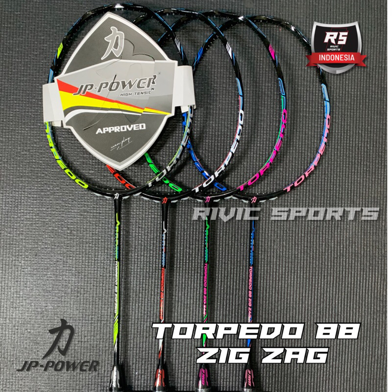 Jual Raket JP POWER TORPEDO 88 ZIG ZAG 35LBS JP-Power Raket Badminton ...