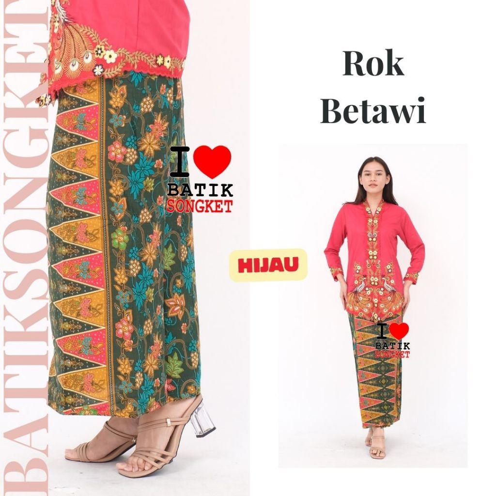 Jual ROK BATIK BETAWI ENCIM ALL SIZE TUMPAL MOTIF ONDEL KEBAYA MODERN ...