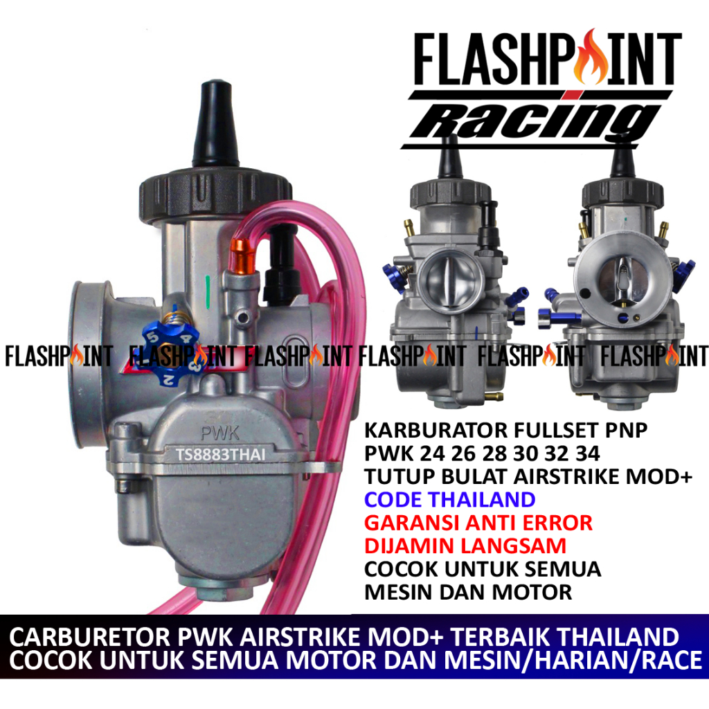 Jual (BISA COD) KARBURATOR AIRSTRIKE MOD PWK TUTUP BULAT MOD+ MODIF RACING 24 26 28 30 32 34 36 ...