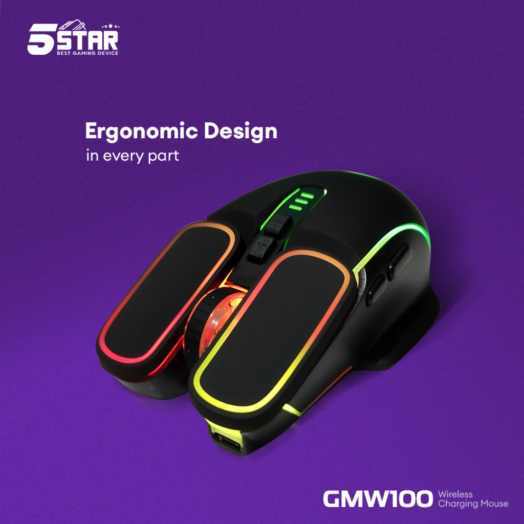 Jual Gaming Wireless Mouse 5star Gmw100 With Batt Charger Shopee