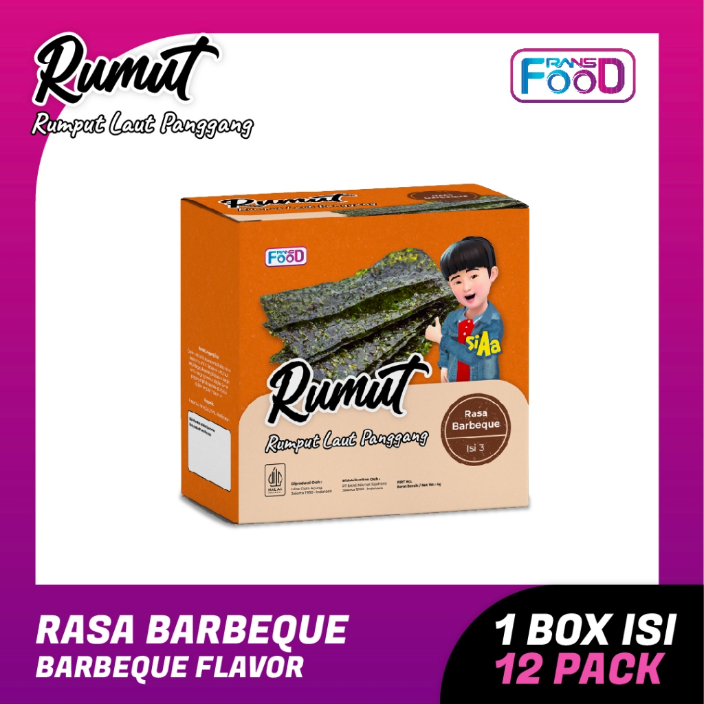 Jual Rumut Panggang Rasa Barbeque 4gr - Rumput Laut Panggang Praktis ...