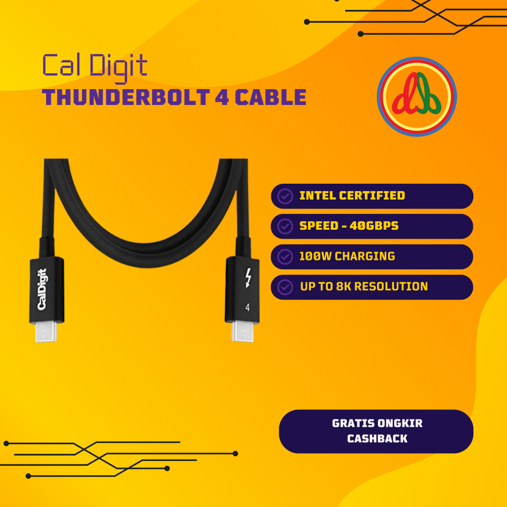 Jual CalDigit Thunderbolt 4 / USB 4 Cable - 40Gb/s, INTEL Certified | Shopee Indonesia